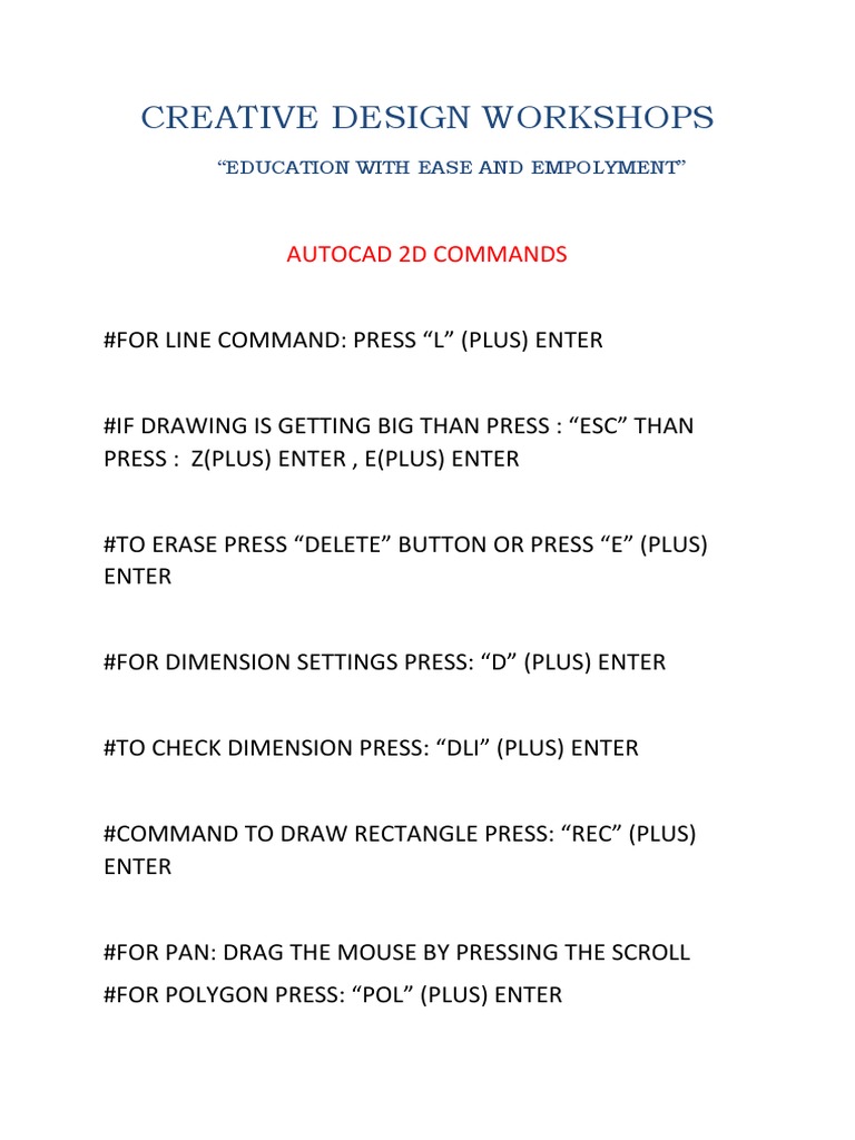 Autocad Command | PDF | Geometric Shapes | Euclidean Plane Geometry