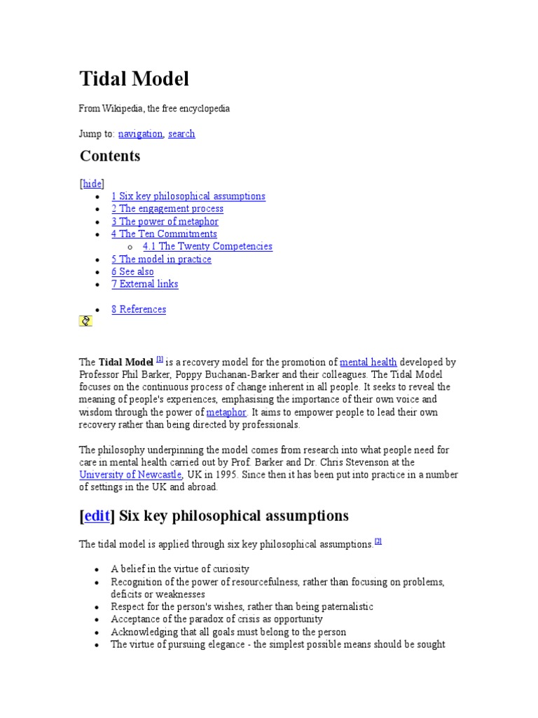 Tidal Model: From Wikipedia, The Free Encyclopedia | PDF | Mental ...