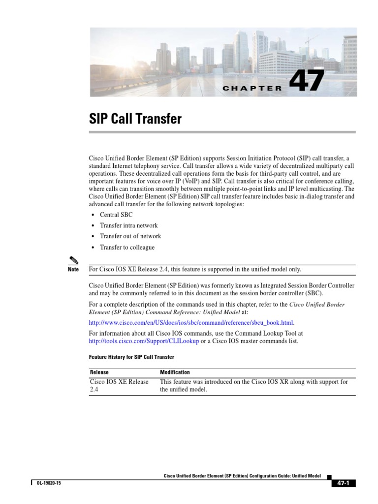 SIP Call Transfer: Element (SP Edition) Command Reference: Unified Model at | PDF | Session ...
