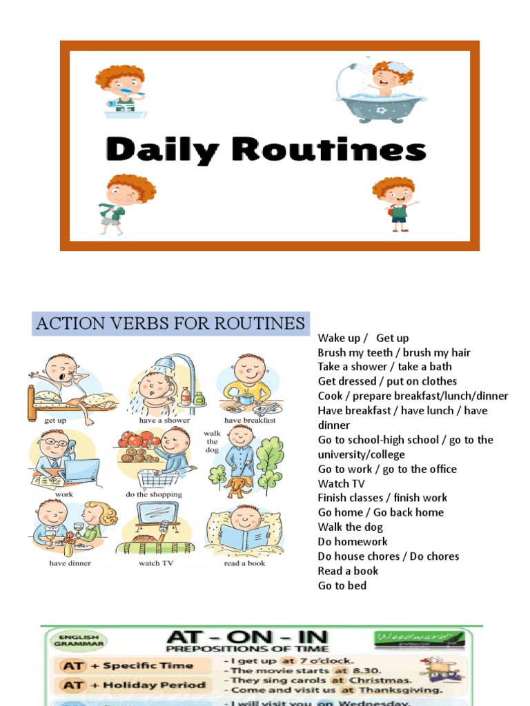 Daily Routines | PDF | Verb | Vocabulary