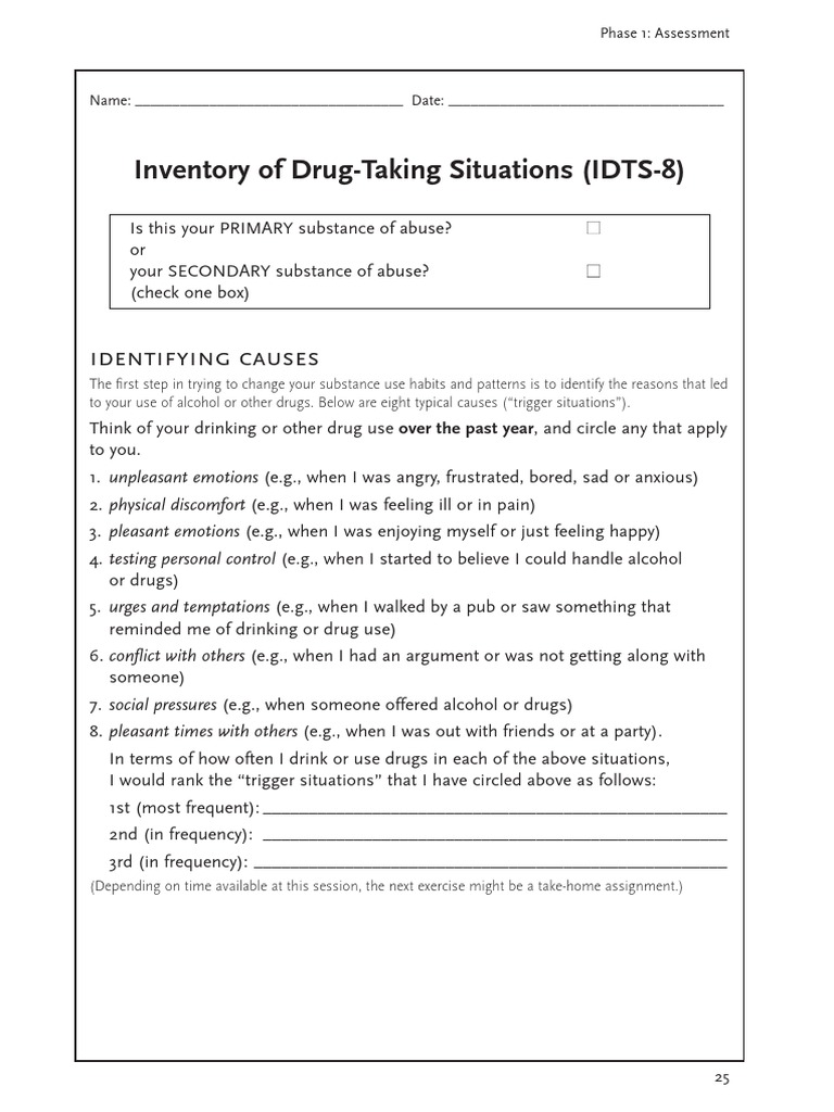 Inventory of Drug Taking Situations | PDF | Substance Abuse | Alcoholism
