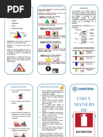 Triptico Uso y Manejo de Extintores | PDF | Incendios | Oxígeno