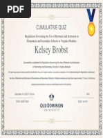 Restraint and Seclusion Certificate | PDF