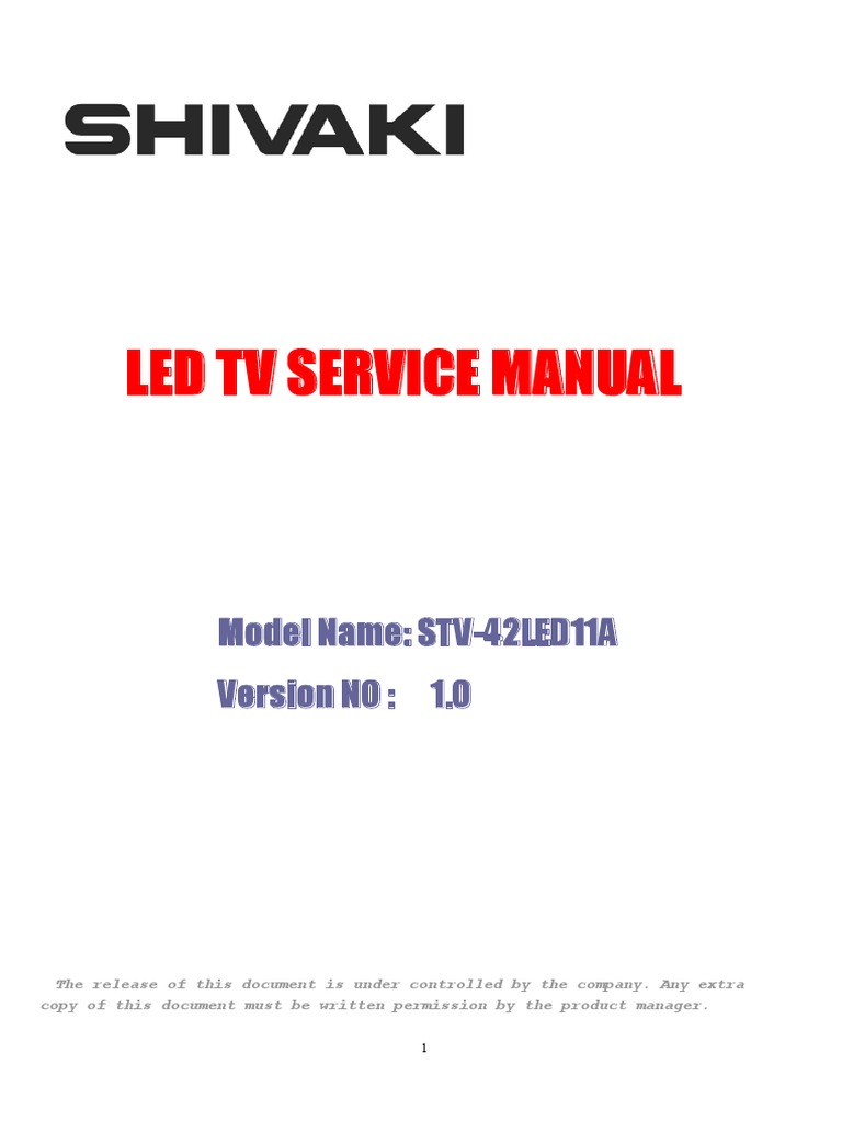 Led TV Service Manual: Model Name: STV-42LED11 Version NO: 1.0 | PDF | Voltage | Power Supply