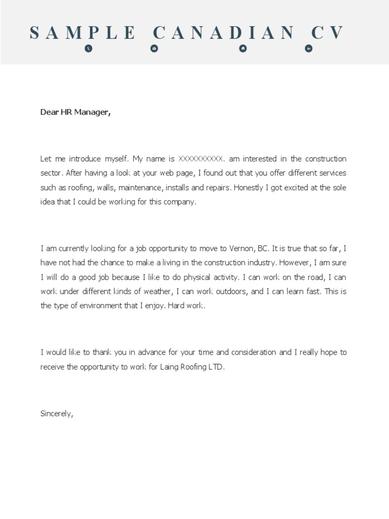 Canadian Cover Letter Sample for Jobs | PDF