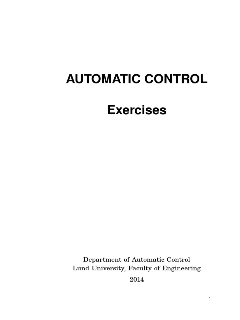 Automatic Control - Exercises | Download Free PDF | Control Theory ...