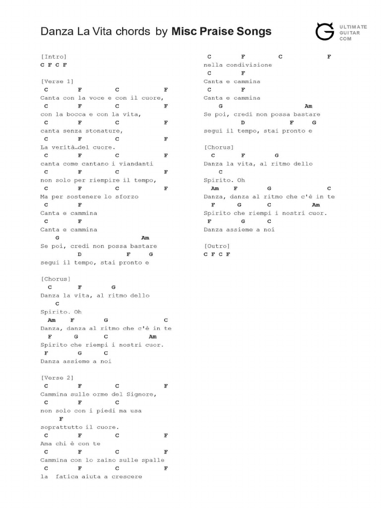Danza La Vita Chords | PDF