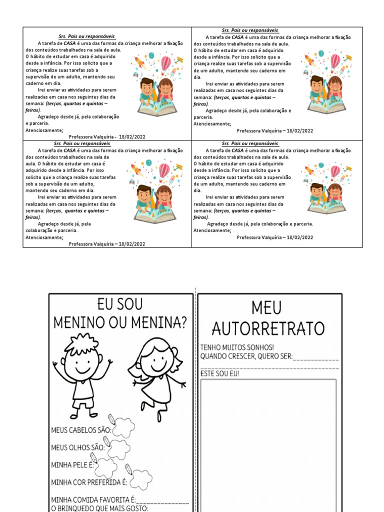 Bilhete Licão de Casa | PDF