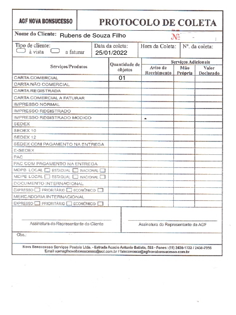Protocolo de Coleta | PDF