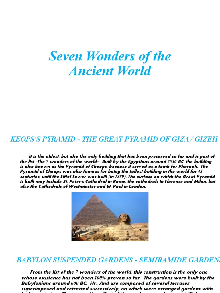 Seven Wonders of The Ancient World | PDF