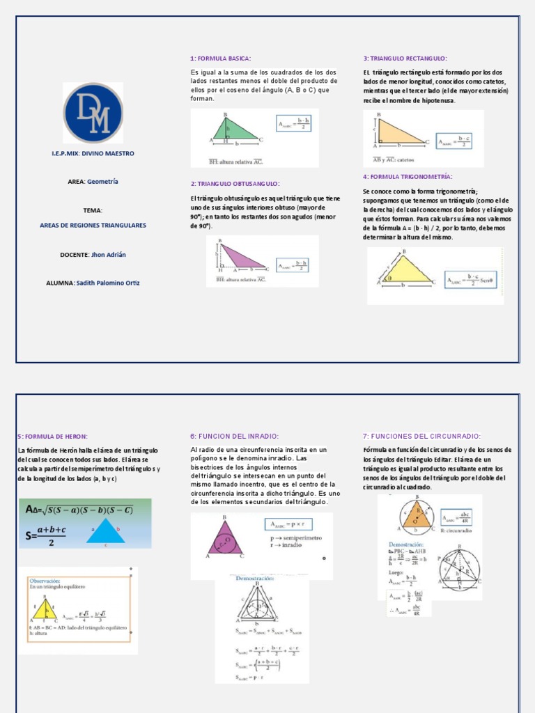 Triptico Geometria | PDF | Triángulo | Geometría del plano euclidiano