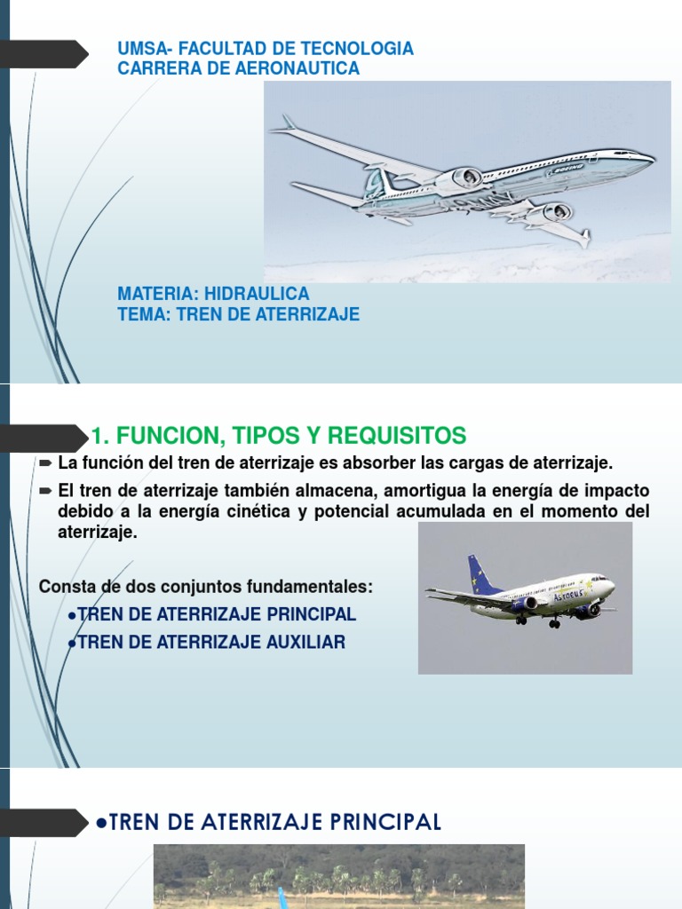 Hidráulica y Tren de Aterrizaje Avión | PDF | Tren de aterrizaje ...