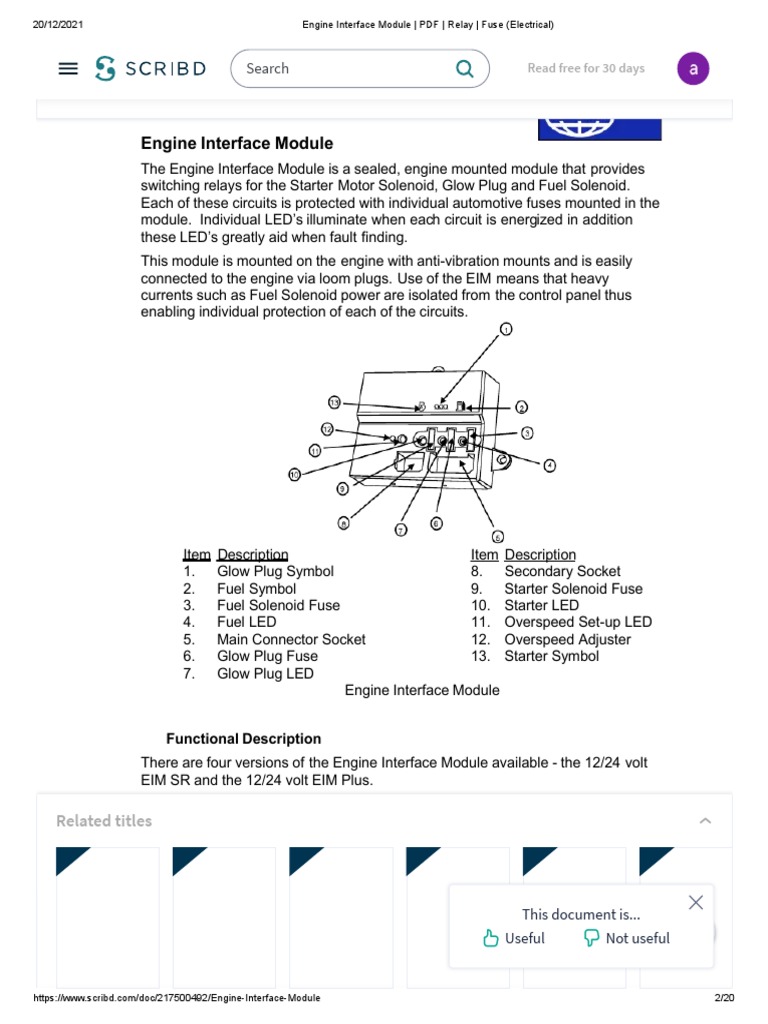 Engine Interface Module - PDF - Relay - Fuse (Electrical) | PDF | Relay ...