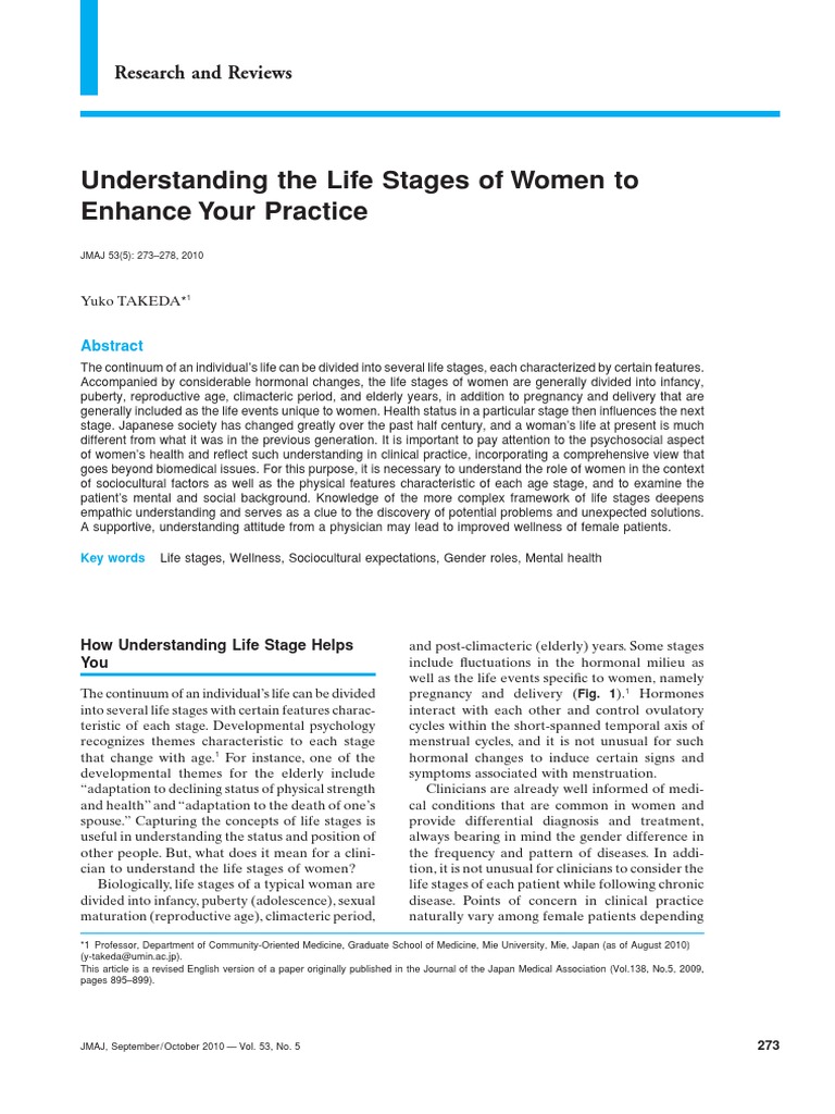 Understanding The Life Stages of Women To Enhance Your Practice | PDF ...
