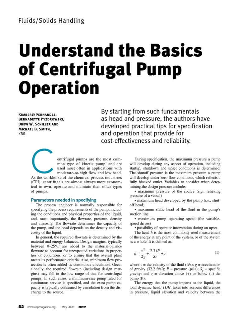 Understand The Basics of Centrifugal Pump Operations (CEP) | PDF | Pump ...