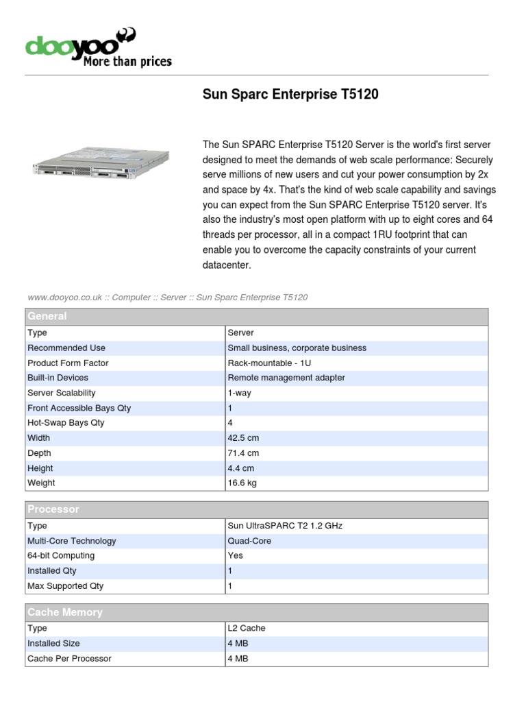 Sun Sparc Enterprise t5120 | PDF | Multi Core Processor | Scalability