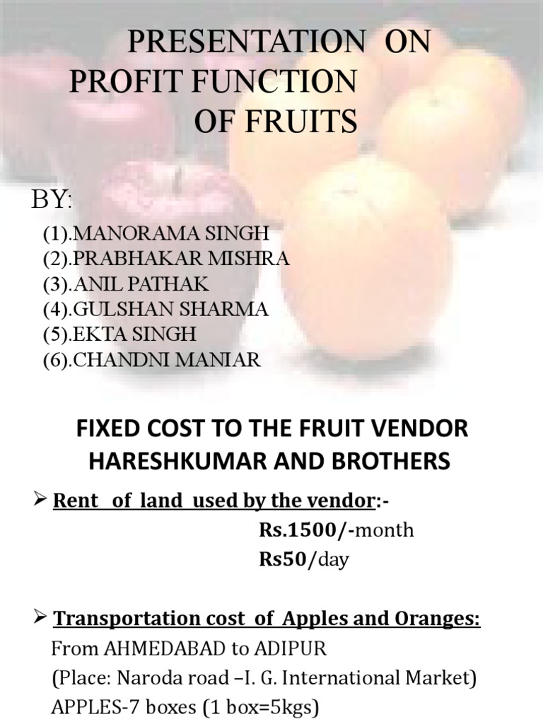 BM Project On Fruits | PDF | Pricing | Marketing