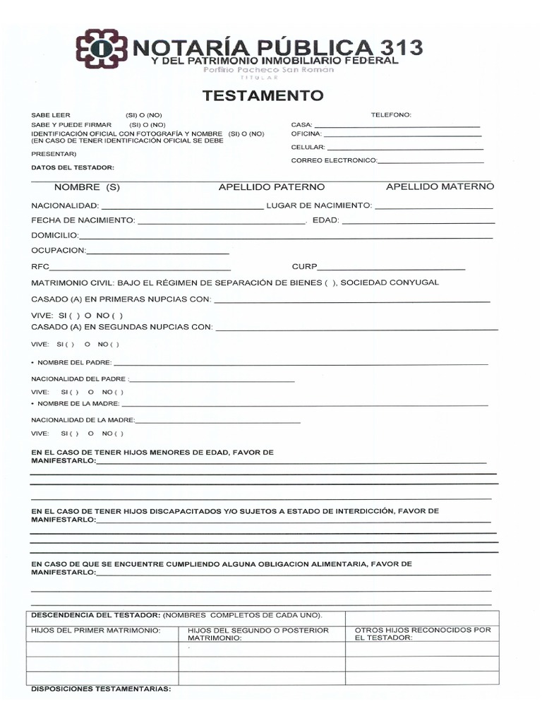 Formato de Testamento | PDF