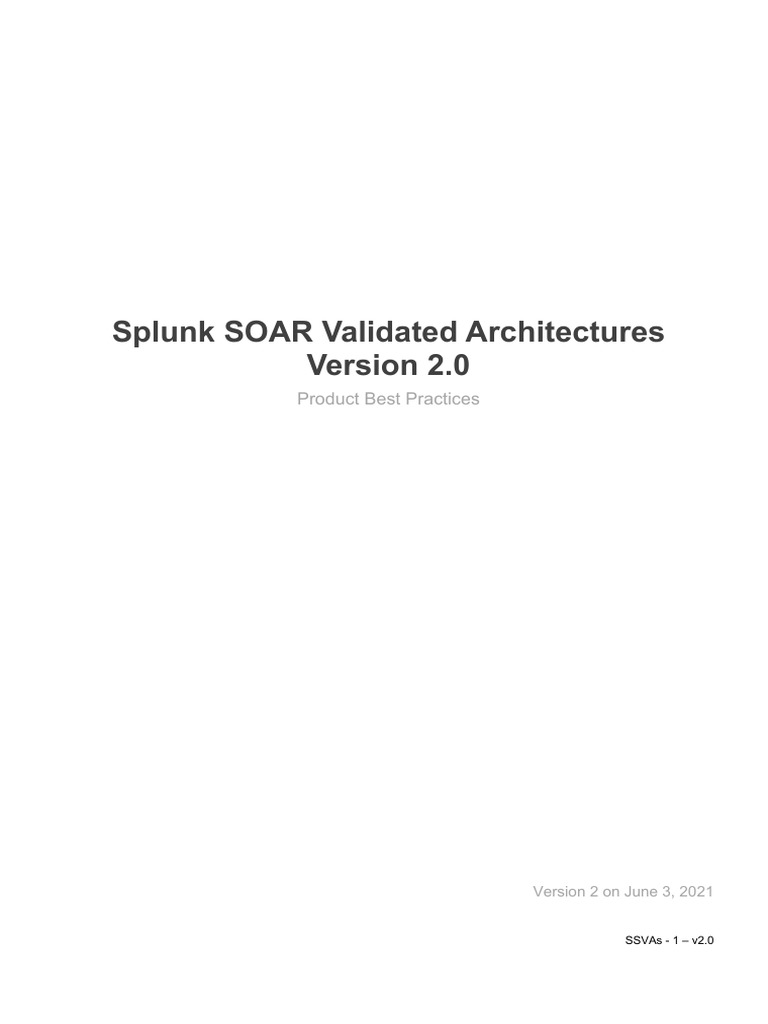 Splunk Phantom Validated Architectures | PDF | Cloud Computing | Software As A Service