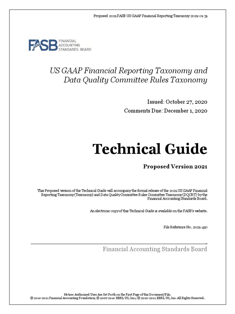Technical Guide: US GAAP Financial Reporting Taxonomy and Data Quality ...