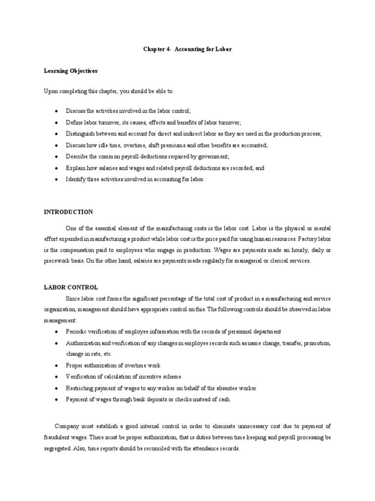 Accounting for Labor Costs | PDF | Payroll Tax | Turnover (Employment)