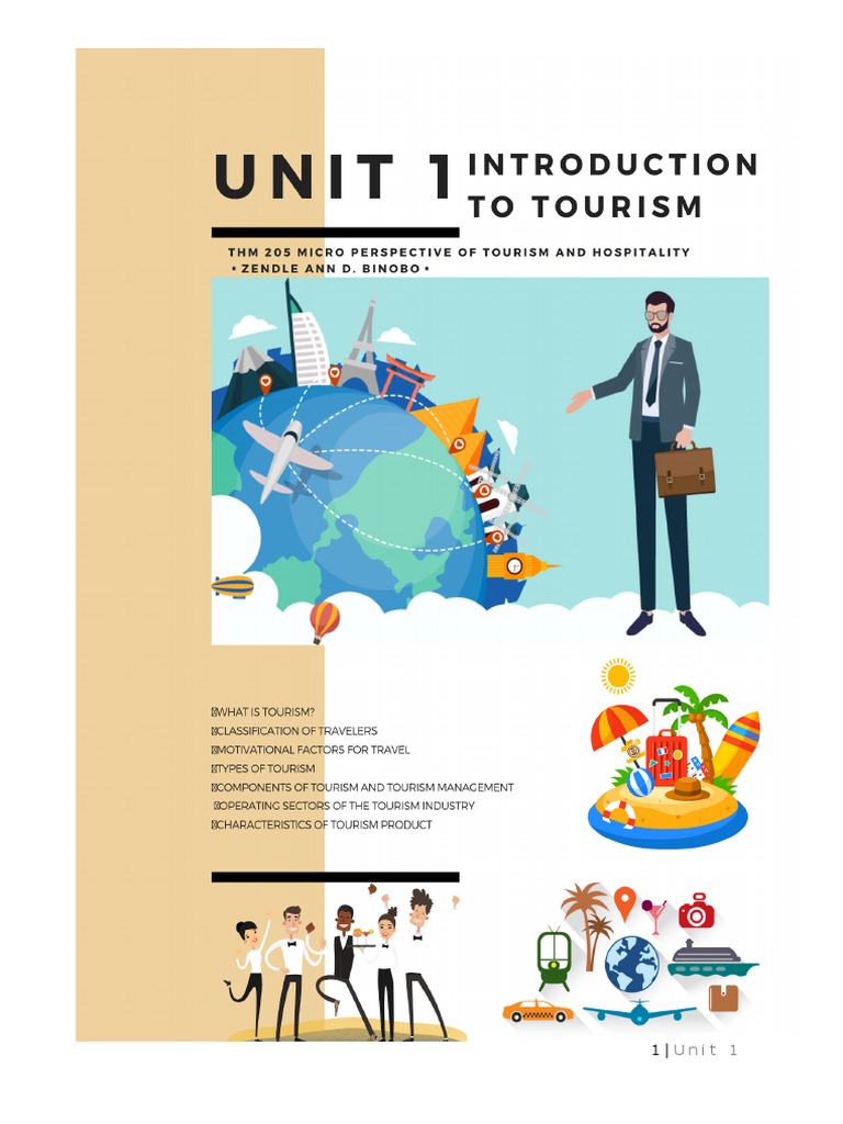 Unit 1 - Introduction To Tourism | PDF | Tourism | Cognition