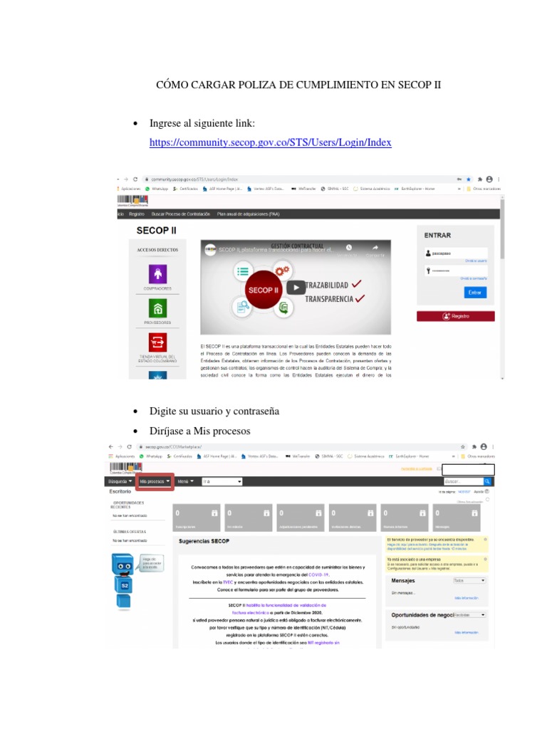 Como Cargar Poliza De Cumplimiento En Secop Ii Pdf