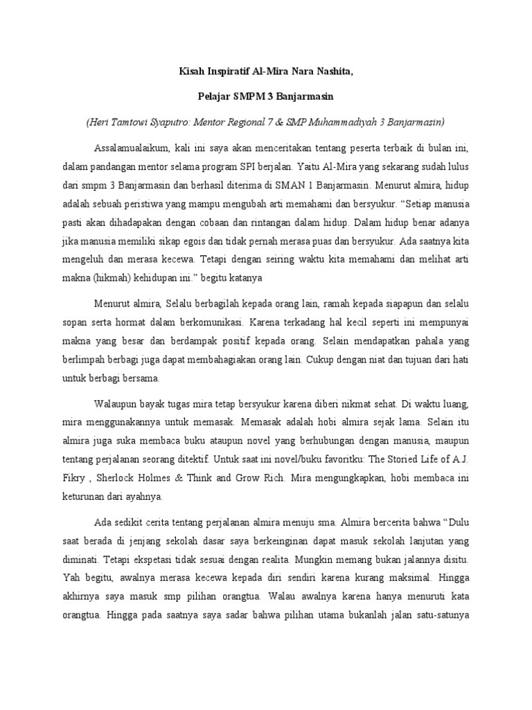 Kisah Inspiratif Al-Mira | PDF