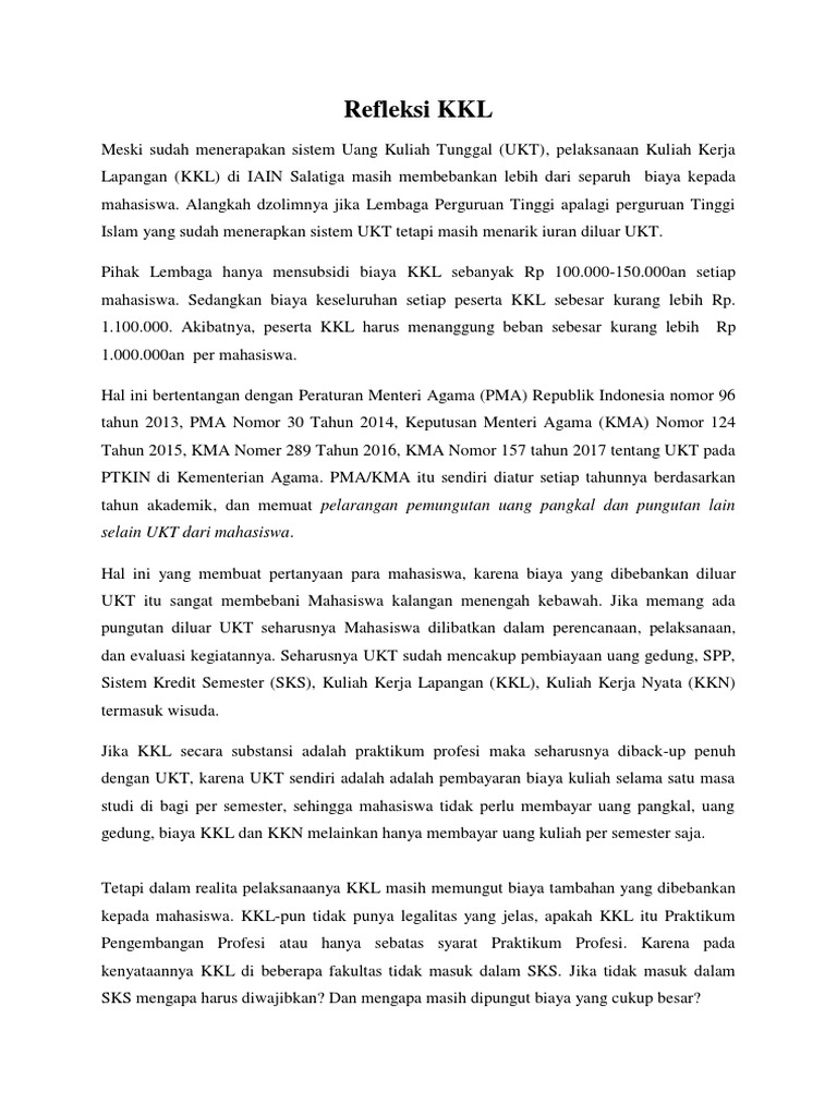 Refleksi KKL | PDF
