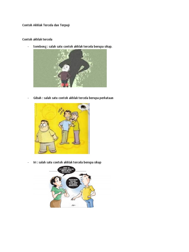 Contoh Akhlak Tercela dan Terpuji | PDF