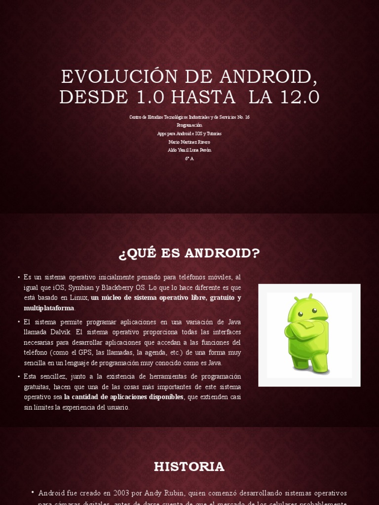 Evolución de Android, desde 1.0 hasta la 12.0 | PDF | Android (sistema ...