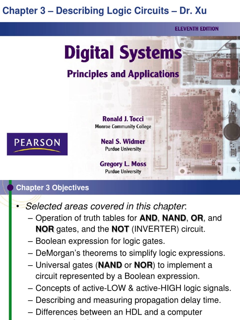 Chapter 3 - Describing Logic Circuits - Dr. Xu | PDF | Logic Gate | Digital Electronics