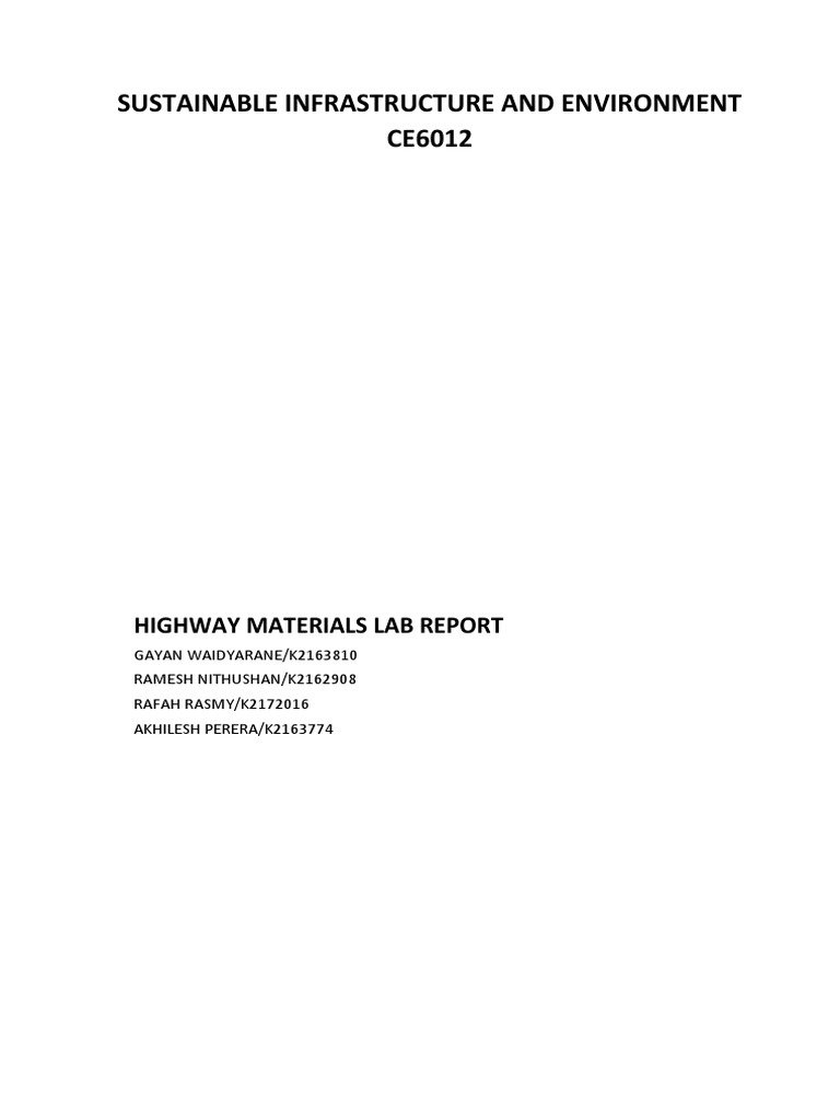 Highway Lab Report | PDF | Friction | Road