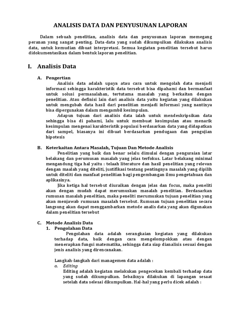 Analisis Data Laporan | PDF