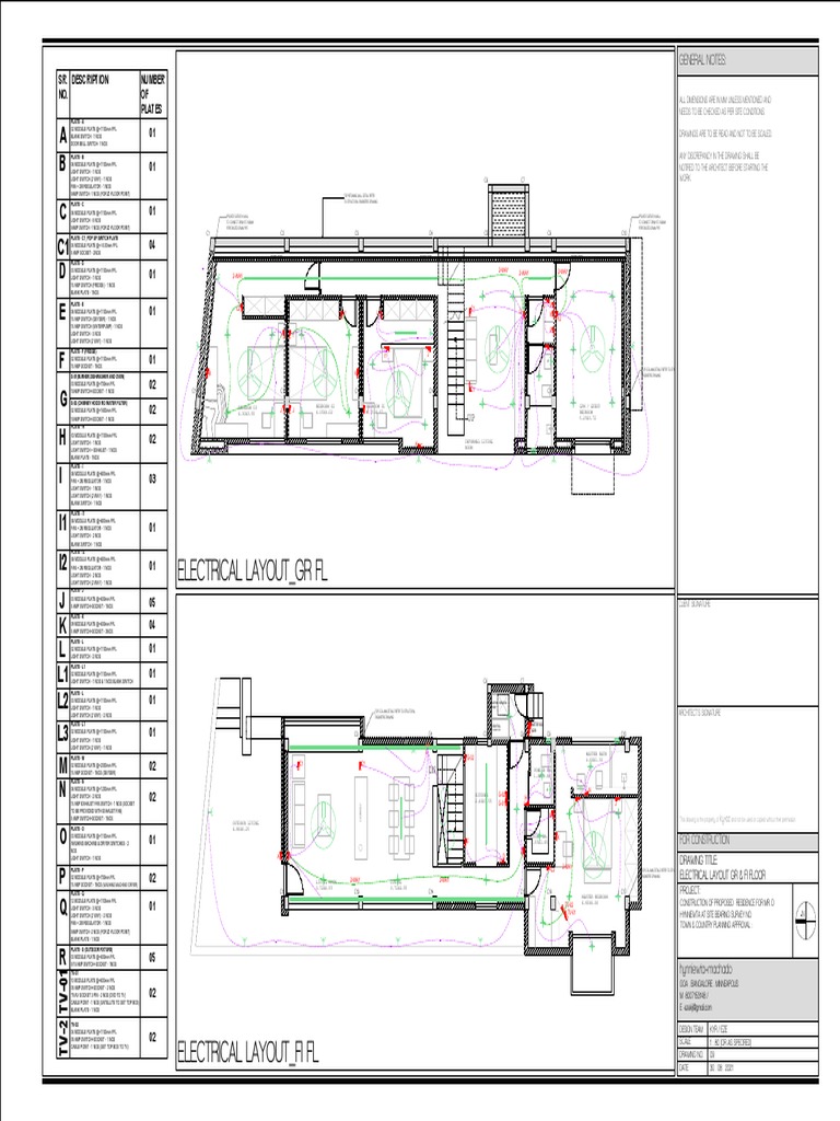 Electrical Layout GR FL: General Notes | PDF | Building Technology ...