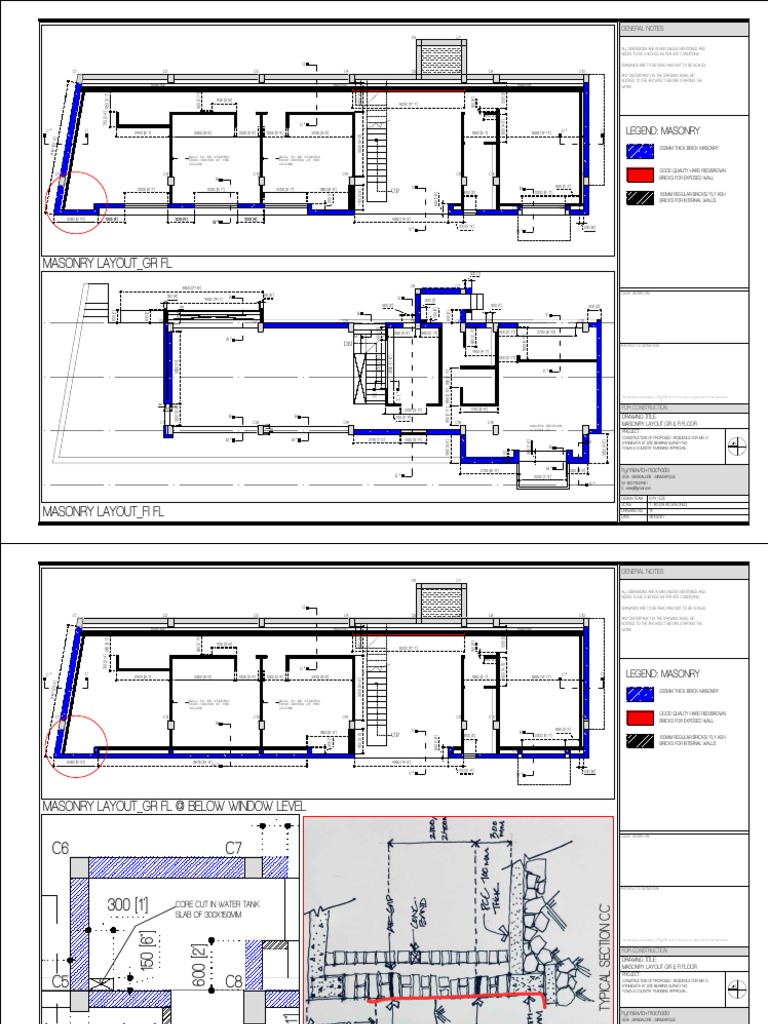 Masonry Layout and Details for Residence | PDF | Economic Sectors ...