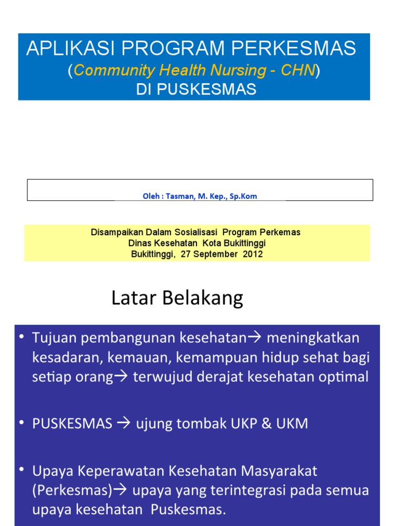 Program Perkesmas di Puskesmas | PDF