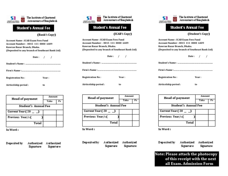 Dokumen - Tips Annual Fee Slip Icab | PDF | Economies | Business