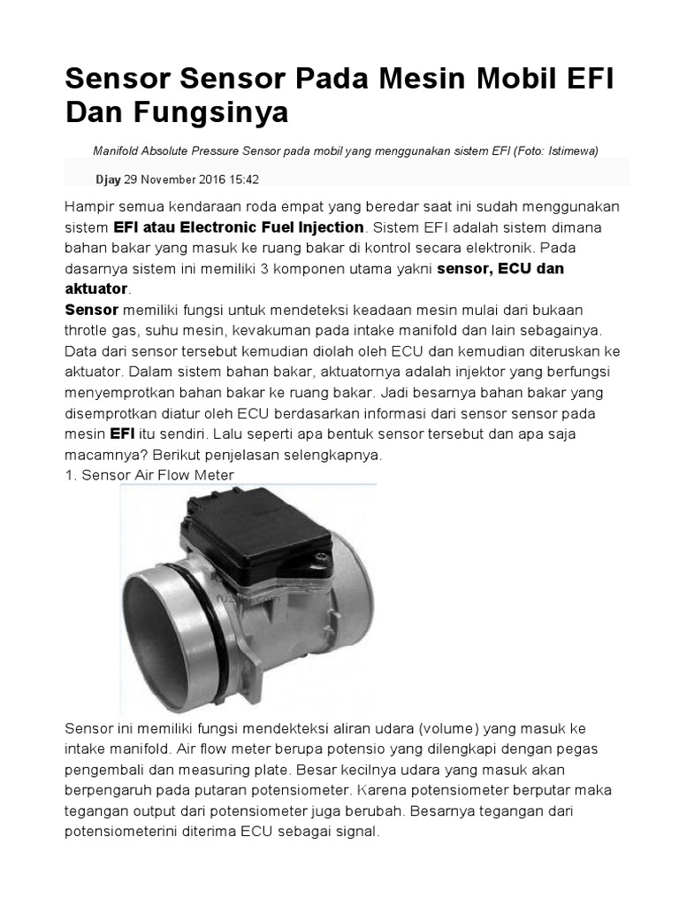 Sensor EFI&Mendiagnosa Kerusakan Sensor | PDF
