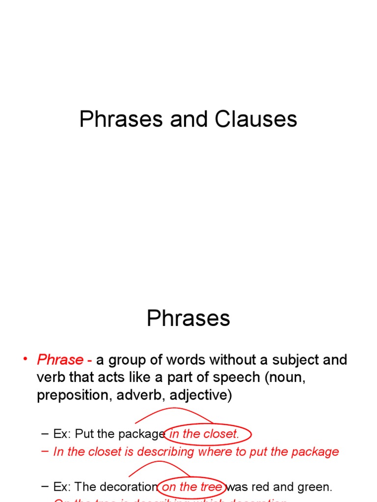 Phrases and Clauses | PDF