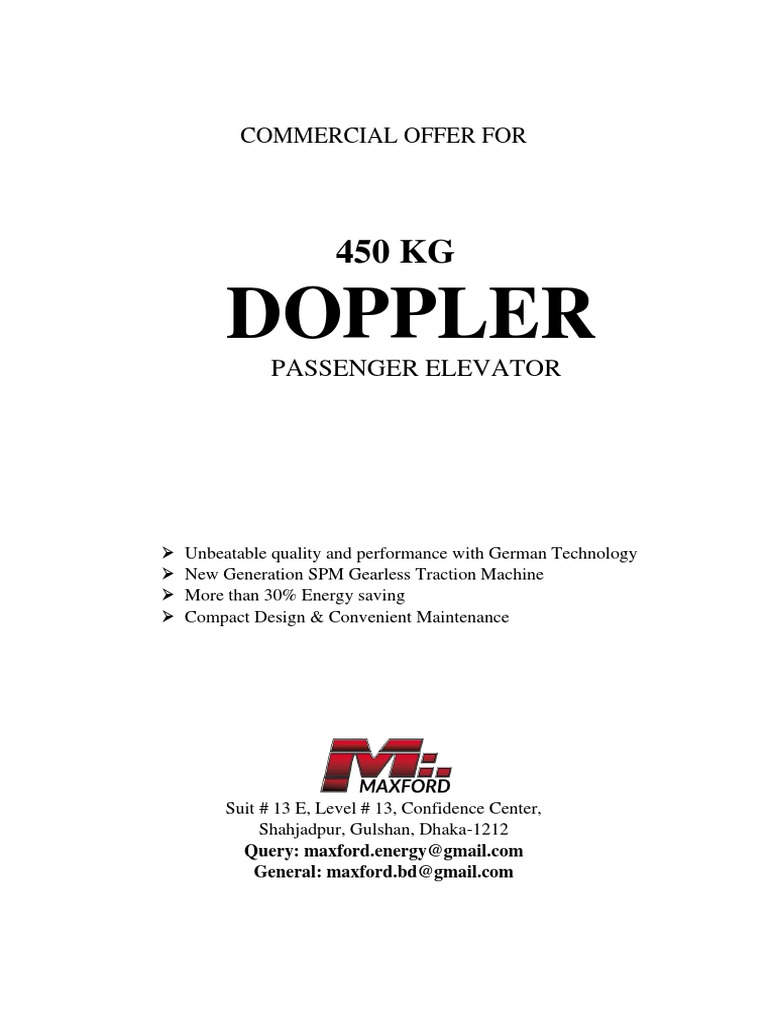Doppler 450kg, 10F | Download Free PDF | Elevator | Door