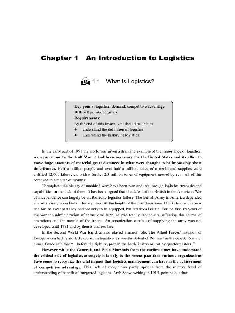 LOGISTICS-INTRODUCTION-What Is Logistics | PDF | Logistics | Economies