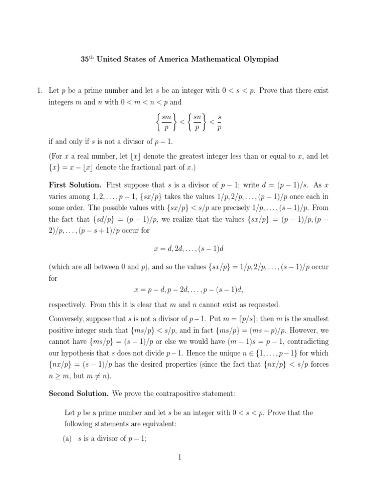 2006 Usamo S | PDF | Discrete Mathematics | Mathematical Concepts