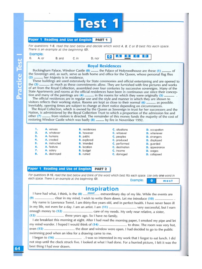 FCE Test 1 | PDF