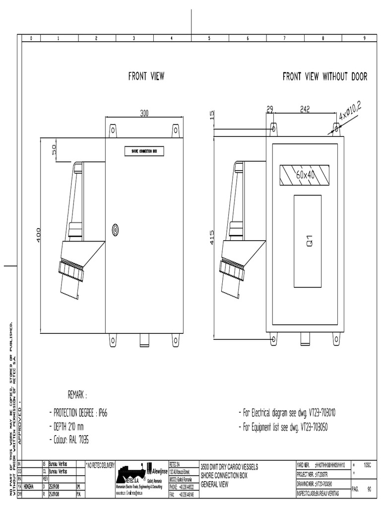 VT23 - Shore Connection Box - 20.10 | PDF | Electricity | Electrical Wiring