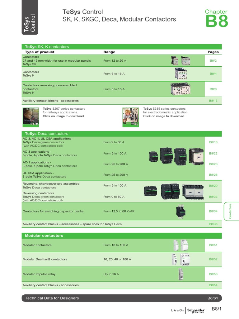 SK, K, SKGC, Deca, Modular Contactors: Tesys Control | PDF | Electrical ...
