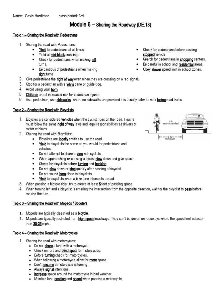 Module 6 Worksheet by Gavin Hardiman | PDF | Traffic | Pedestrian