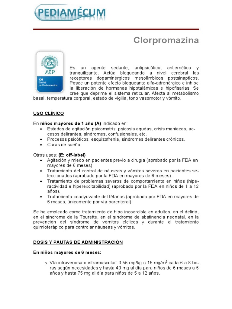 Clorpromazina | PDF | Antipsicótico | Drogas