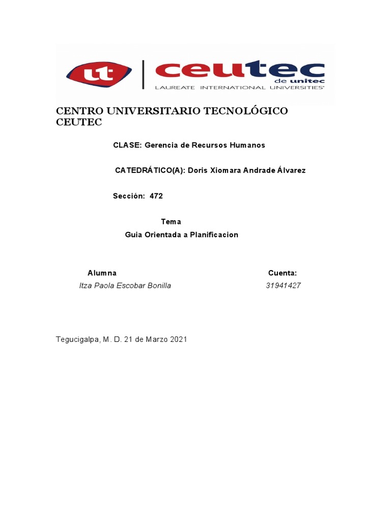 Planificación Profesional CEUTEC | PDF | Cognición