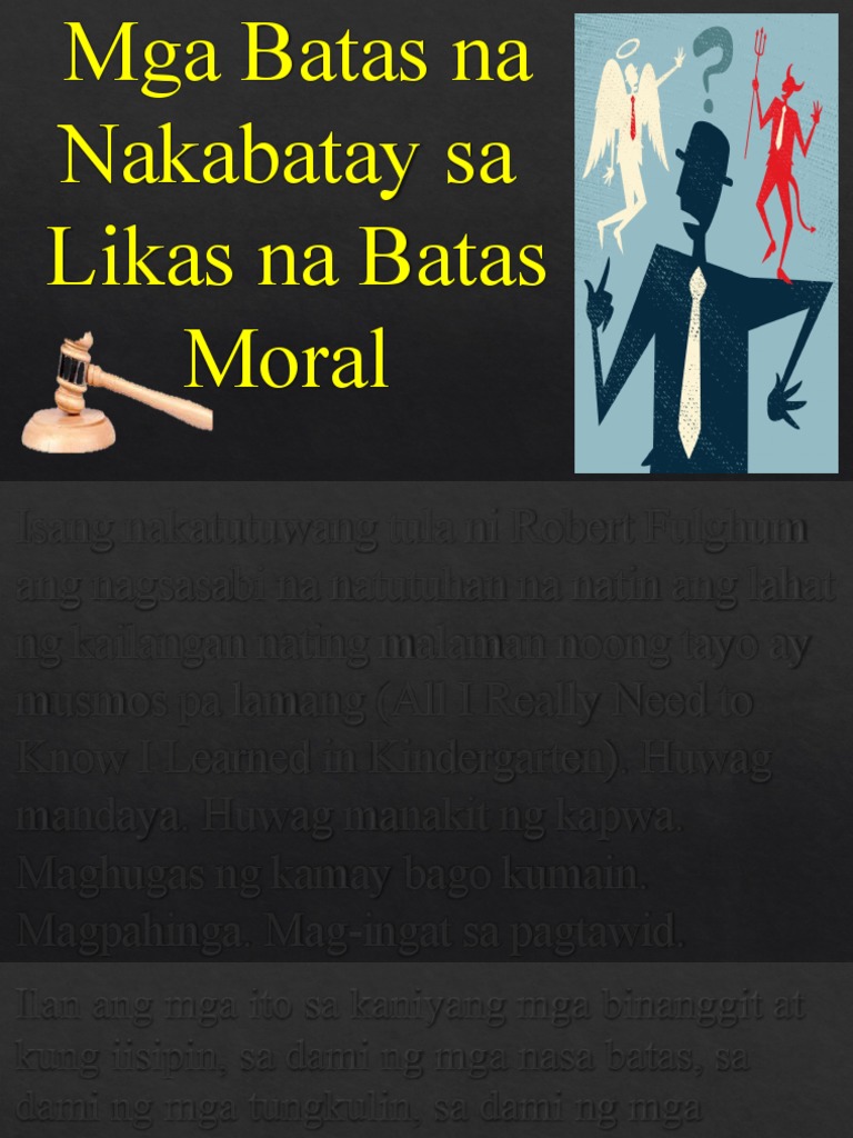 1-Mga Batas Na Nakabatay Sa Likas Na Batas Moral | PDF